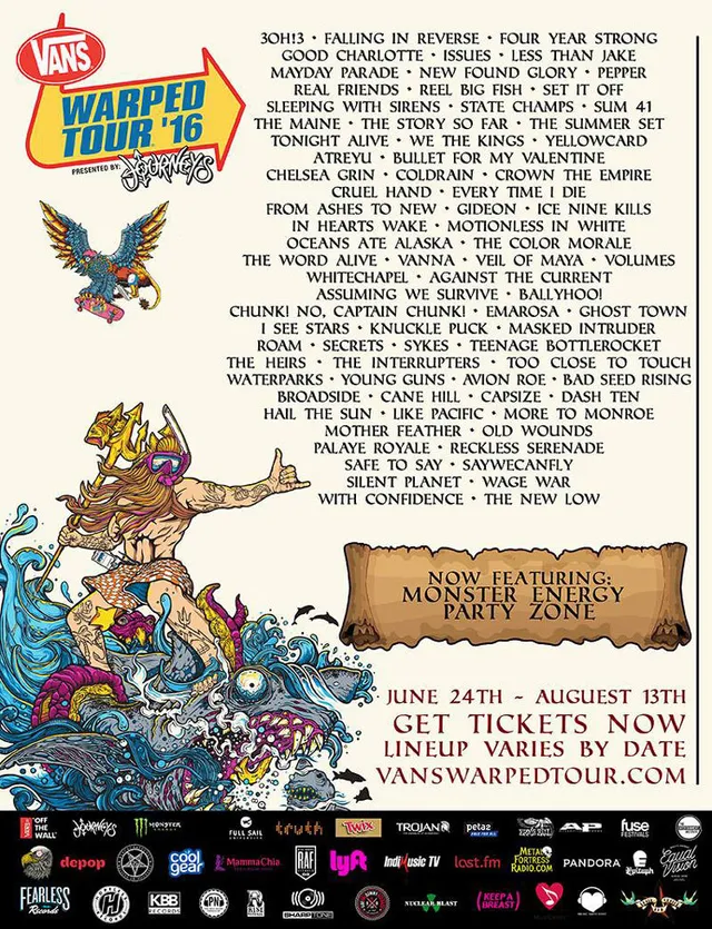 Full Vans Warped Tour 2016 Line-Up Revealed | Kerrang!