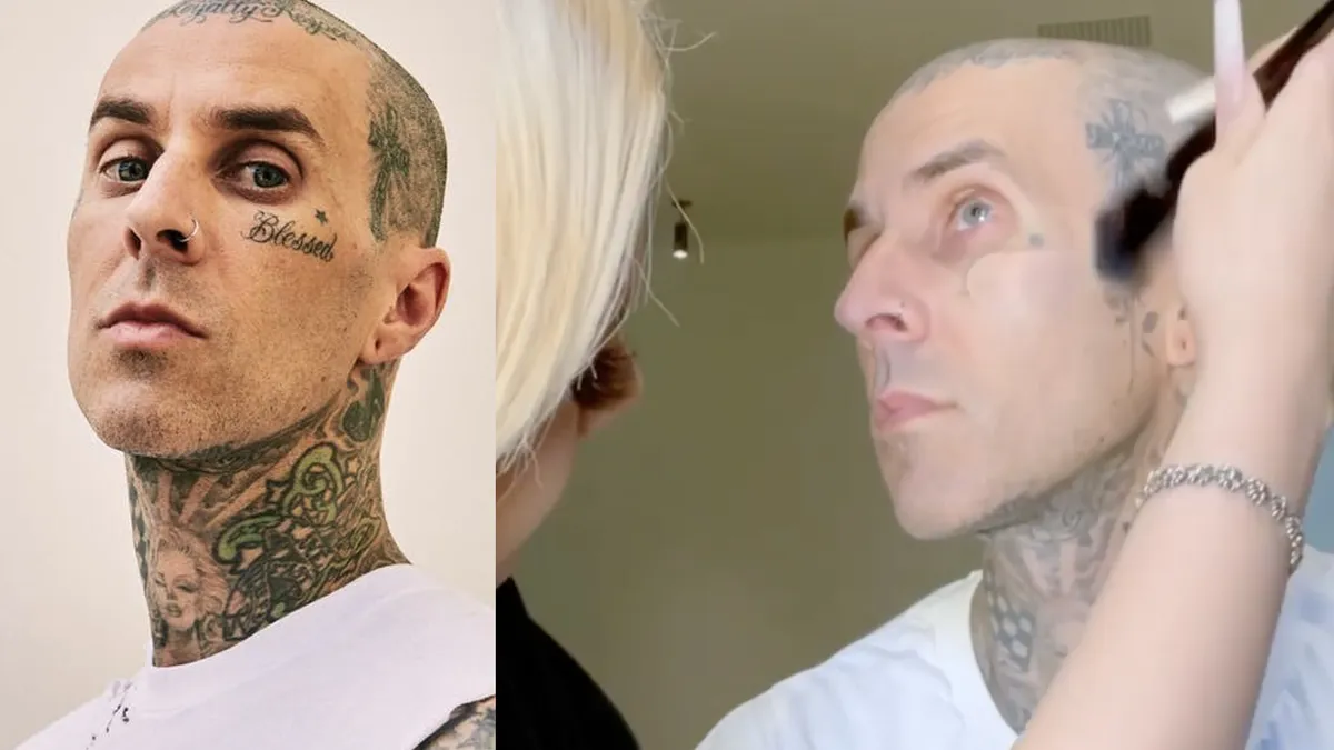 See Travis Barker's daughter Alabama cover his face… | Kerrang!