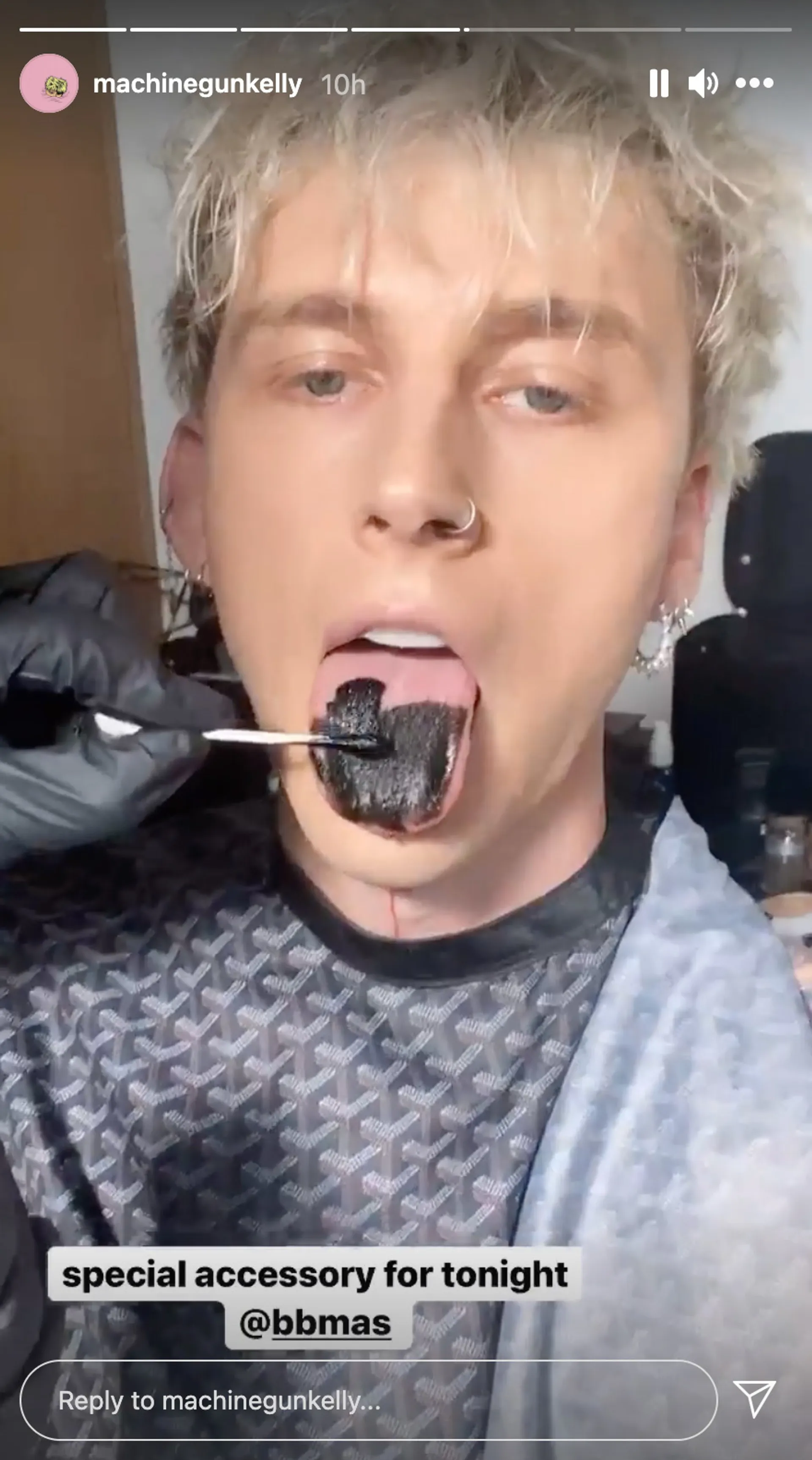 Machine Gun Kelly paints tongue black for Billboard Music… | Kerrang!