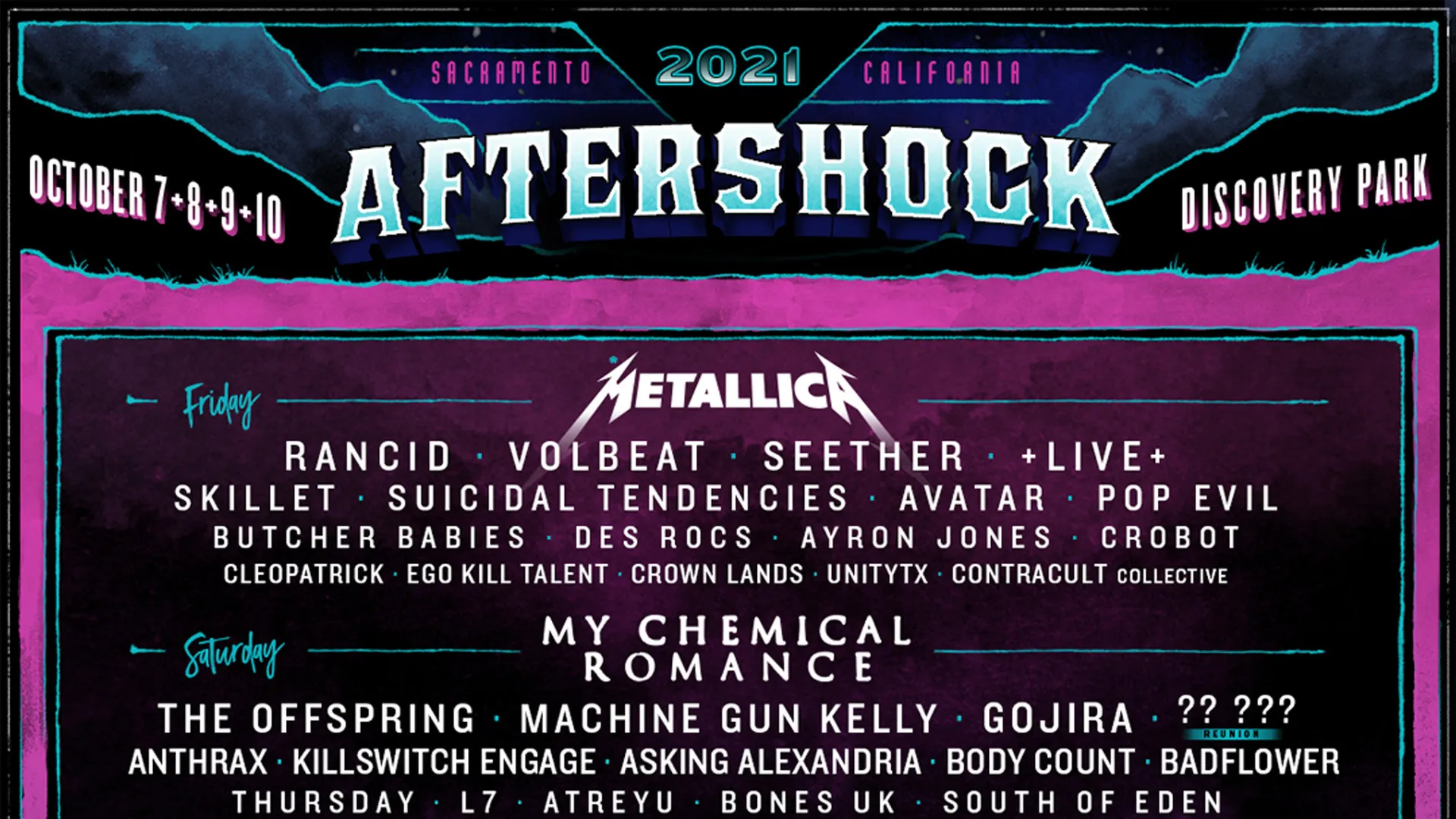 Metallica And My Chemical Romance To Headline Aftershock… | Kerrang!
