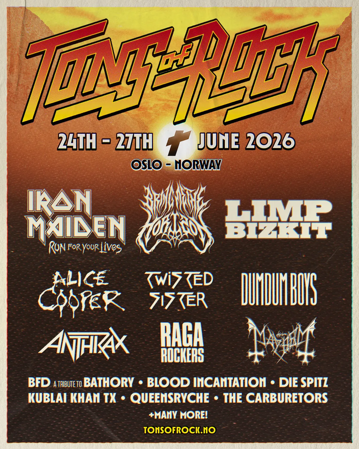 BMTH, Maiden, Limp Bizkit and more for Tons Of Rock 2026 | Kerrang!