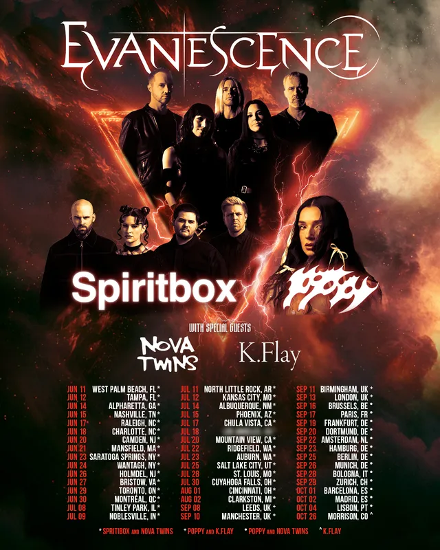 Evanescence confirm 2026 tour dates with Poppy, Spiritbox,… | Kerrang!