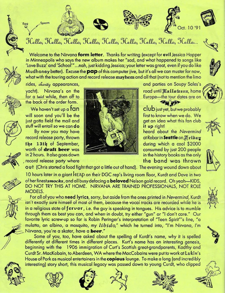 This Nirvana Fan Club Letter From 1991 Belongs In A Museum! | Kerrang!